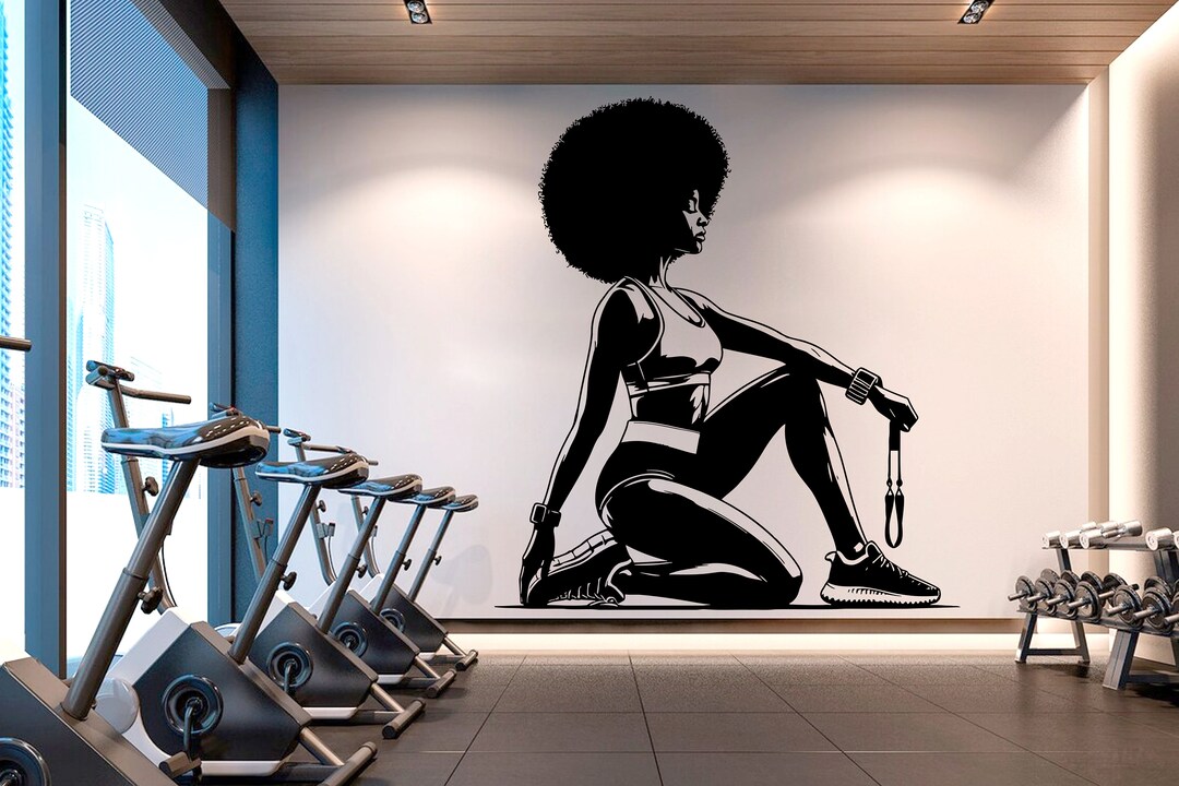 Gym Wall Decal Fitness Wall Art Custom Name Decor Crossfit Wall Decal ...