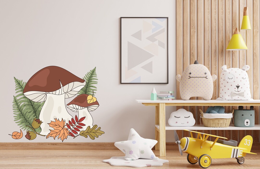 Woodland Mushroom Wall Decals, Woodland Nursery Decor, Kids Room Wall ...