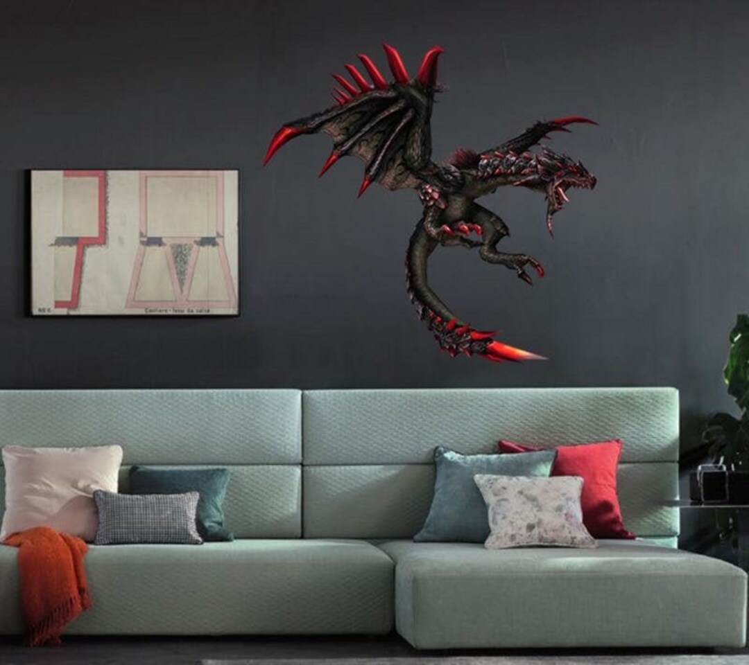 Fantasy Dragon Sticker, Fantasy Dragon Decal, Fantasy Dragon Wall Decor ...