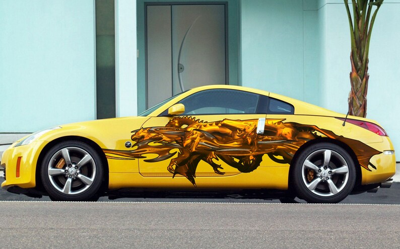 Golden Dragon Car Wrap Tribal Dragon Car Decal Tribal Dragon - Etsy