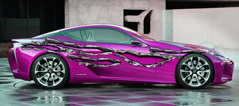 3D Ripped Metal Car Wrap, Ripped Metal Car Graphics, Ripped Metal Vinyl ...