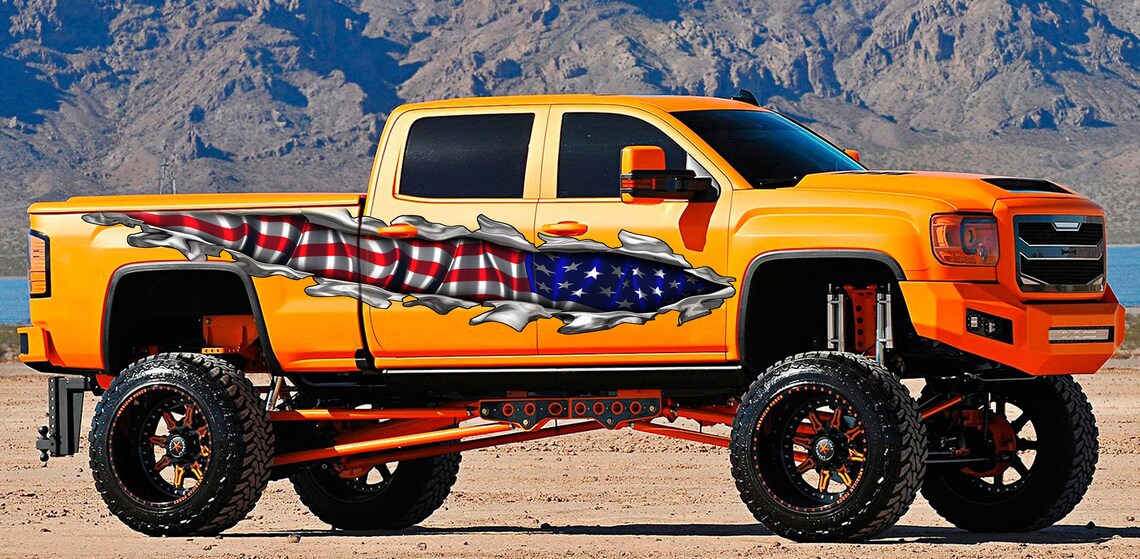 US Flag Car Vinyl Decal, US Pride Car Graphics, American Flag Car Wrap ...