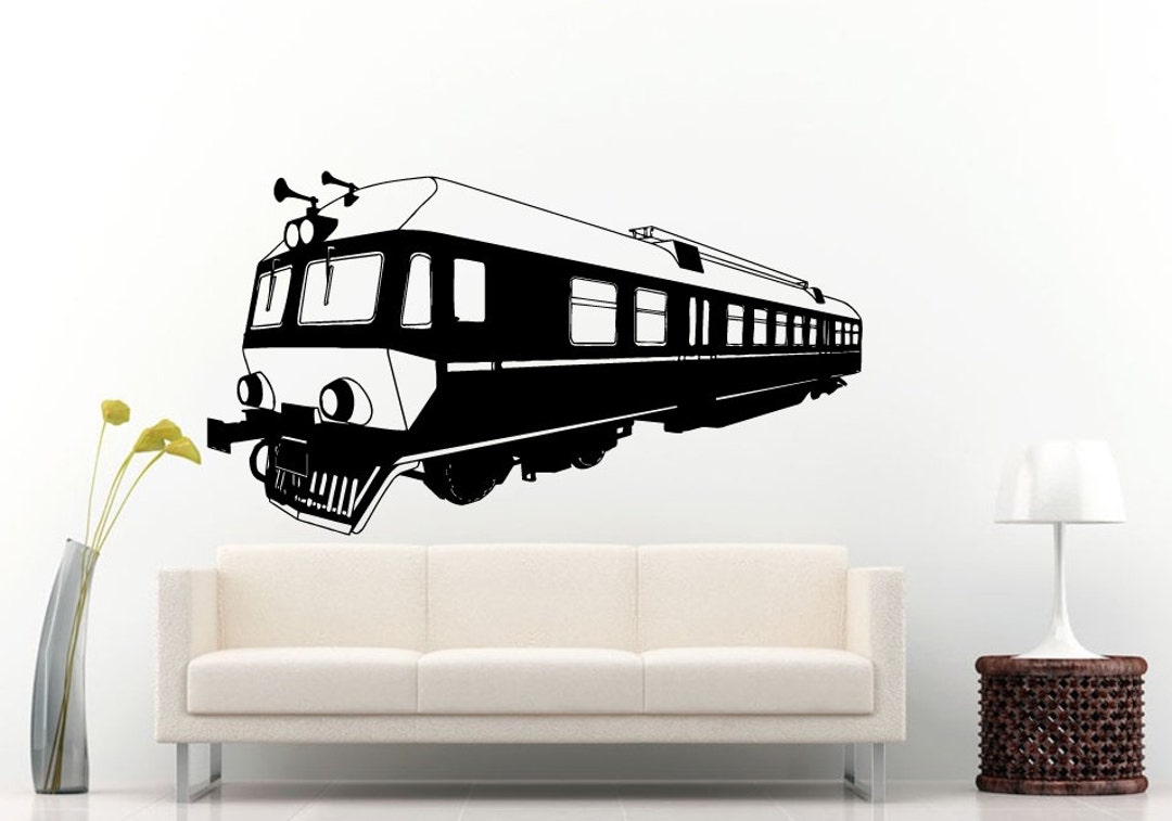 Locomotive Train Rail Road Wall Decal Vinyl Sticker Mural Room Decor ...