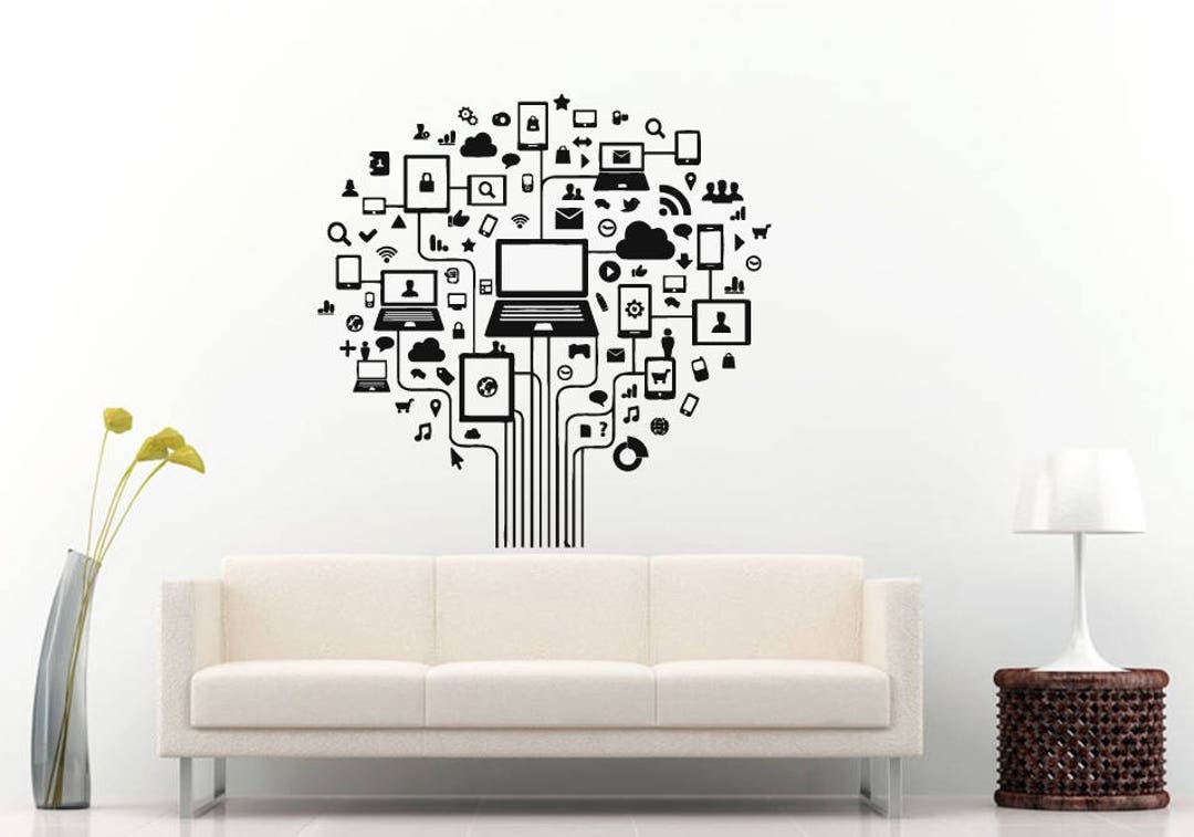 Computer Laptop PC Tablet Internet Cloud Network Online Tree Social ...