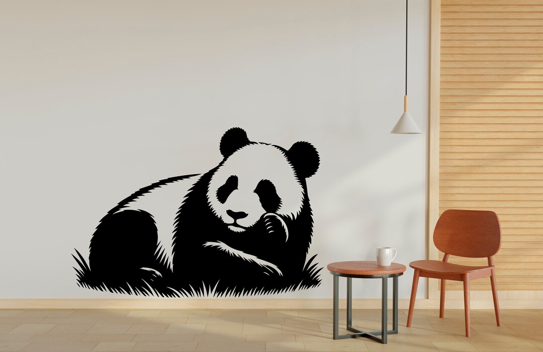 Panda Sleeping Wall Decal, Panda Wall Art, Panda Room Wall Decor Panda ...