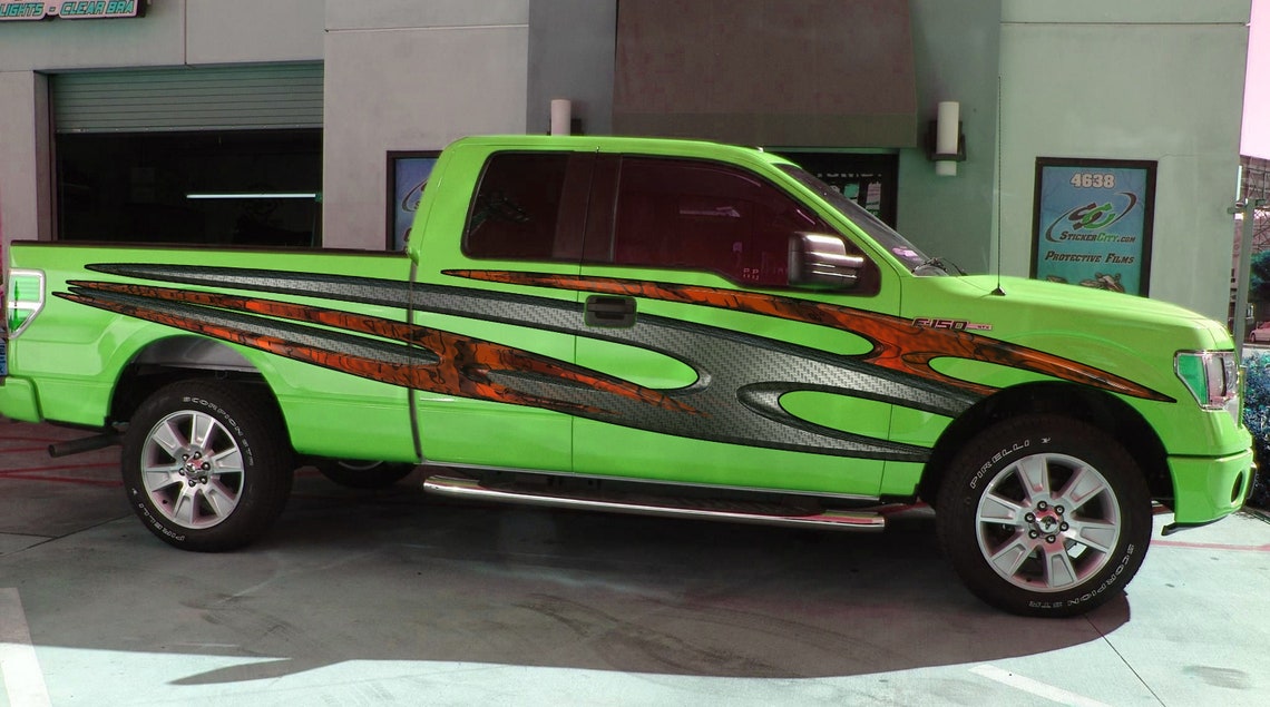 Tribal Truck Vinyl Graphics Carbon Fiber Truck Side Wrap Etsy