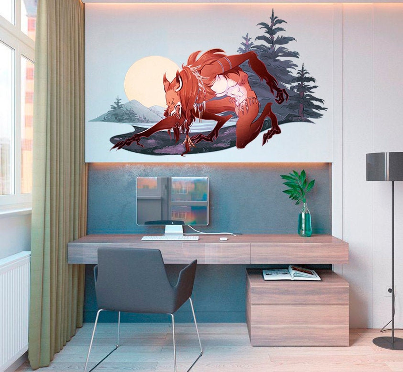 Werewolf Decal Werewolf Sticker Werewolf Wall Decor - Etsy