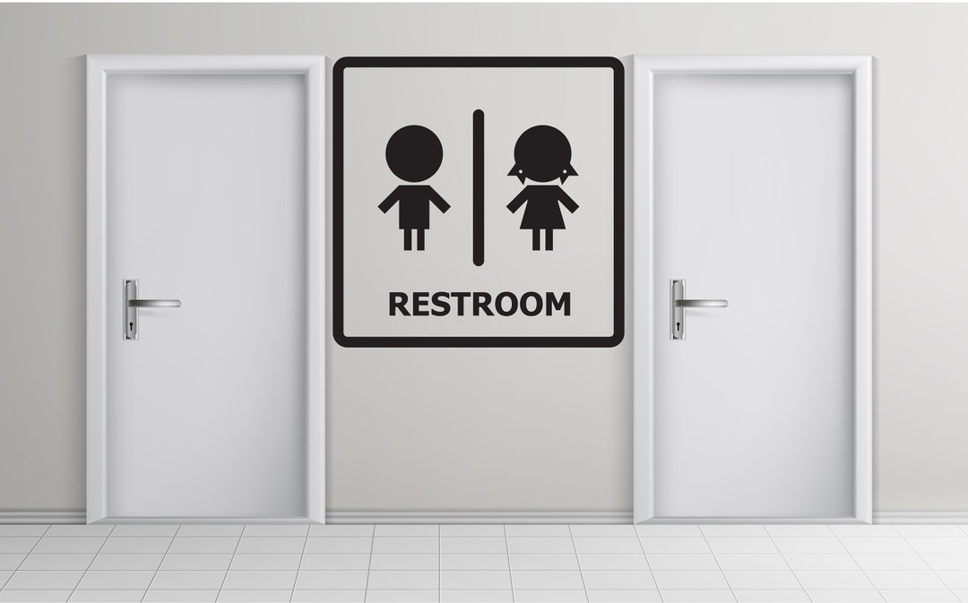 Kids Bathroom Sign Decal, Kids Bathroom Door Decor, Toilett Restroom ...