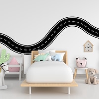 Road Wall Decal Way Highway Vinyl Sticker Track Route Wall Decor Kids ...