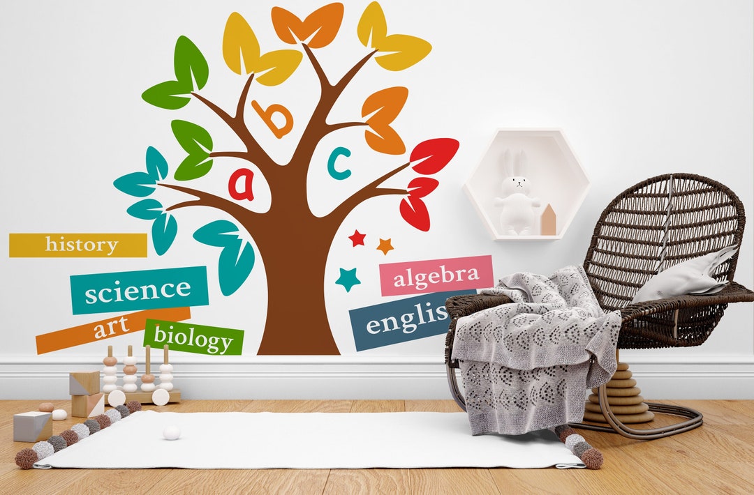 Library Tree School Wall Art Decals, Library Wall Decal, Education ...