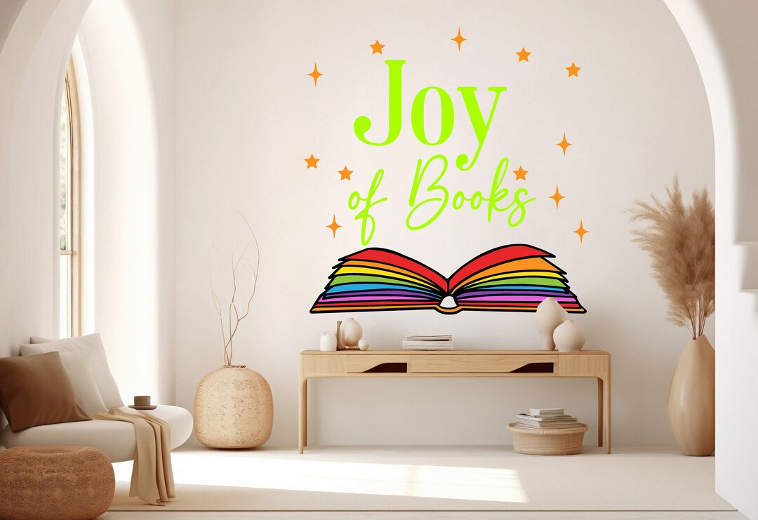 Library Vinyl Wall Art Decals, Book Shelves Decor, Library Wall Decal ...
