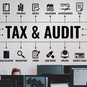 Tax Audit Office Wall Decor Office Wall Decal Finance Idea Teamwork ...