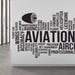 Aviation Vinyl Airplane Wall Decal, Aviation School Words, Wings Decal ...