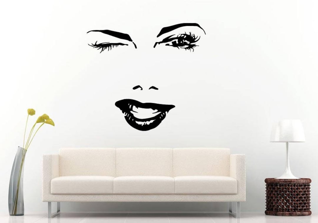 Girl Face Woman Makeup Fashion Beauty Salon Shopping Wall Sticker Decal ...