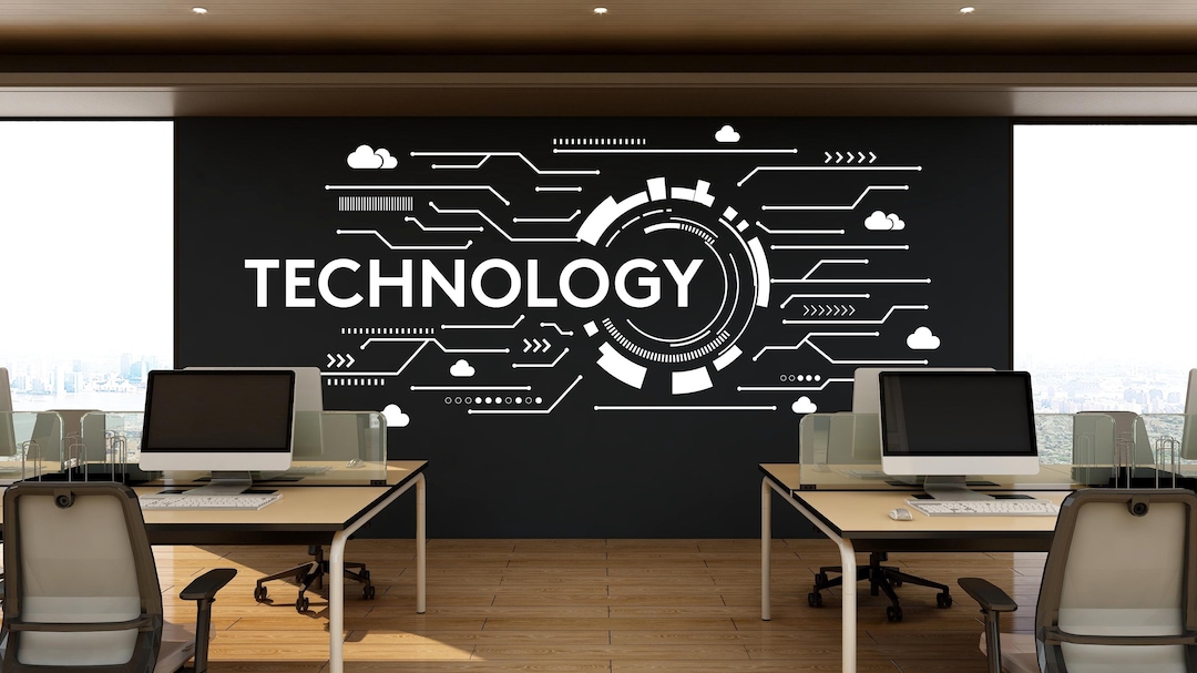 Technology Vinyl Wall Art Decal, Circuit Board Wall Decal, Office Wall ...
