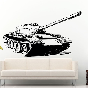 Old Vintage Classic War Army Military Tank Wall Decal Vinyl Sticker ...