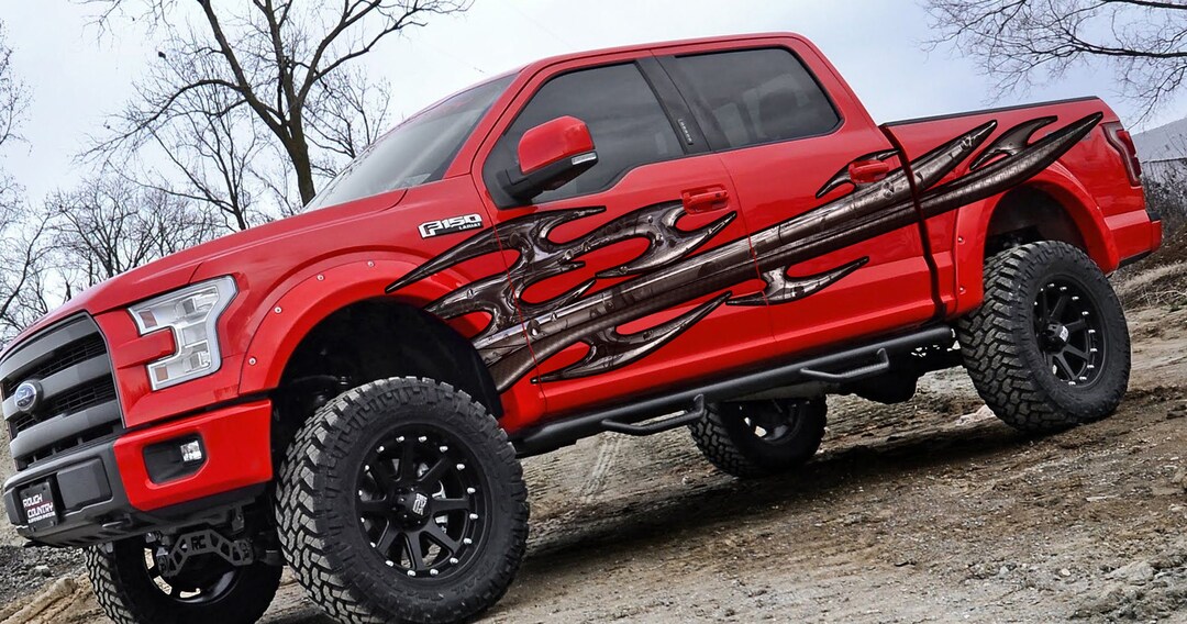 3D Tribal Car Vinyl Decal, Tribal Car Side Wrap, Full Color Car Side ...