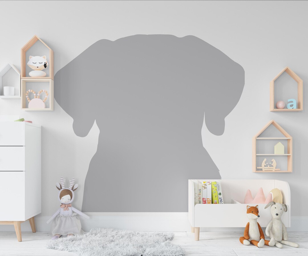 Large Dog Head Decal, Headboard Color Block, Boho Wall Decal, Bed ...