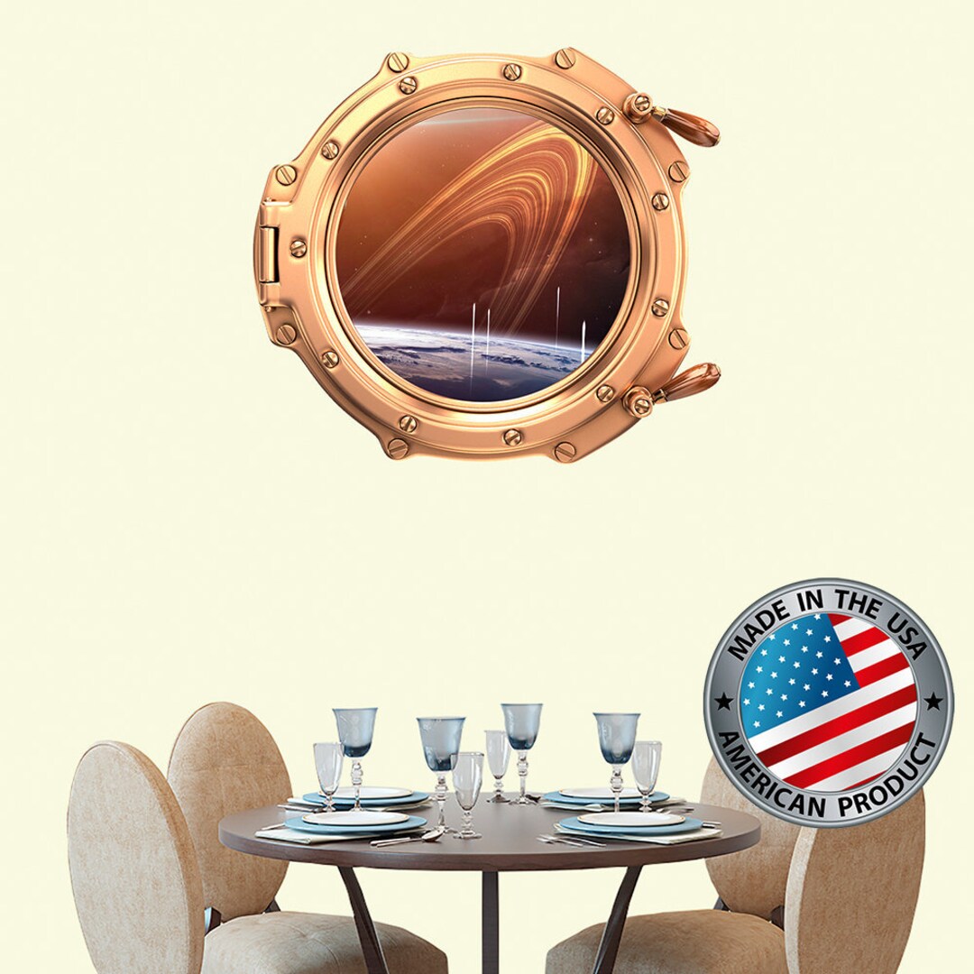 3D Porhole Wall Decal. Space Wall Mural Kids Room. Porthole Window ...