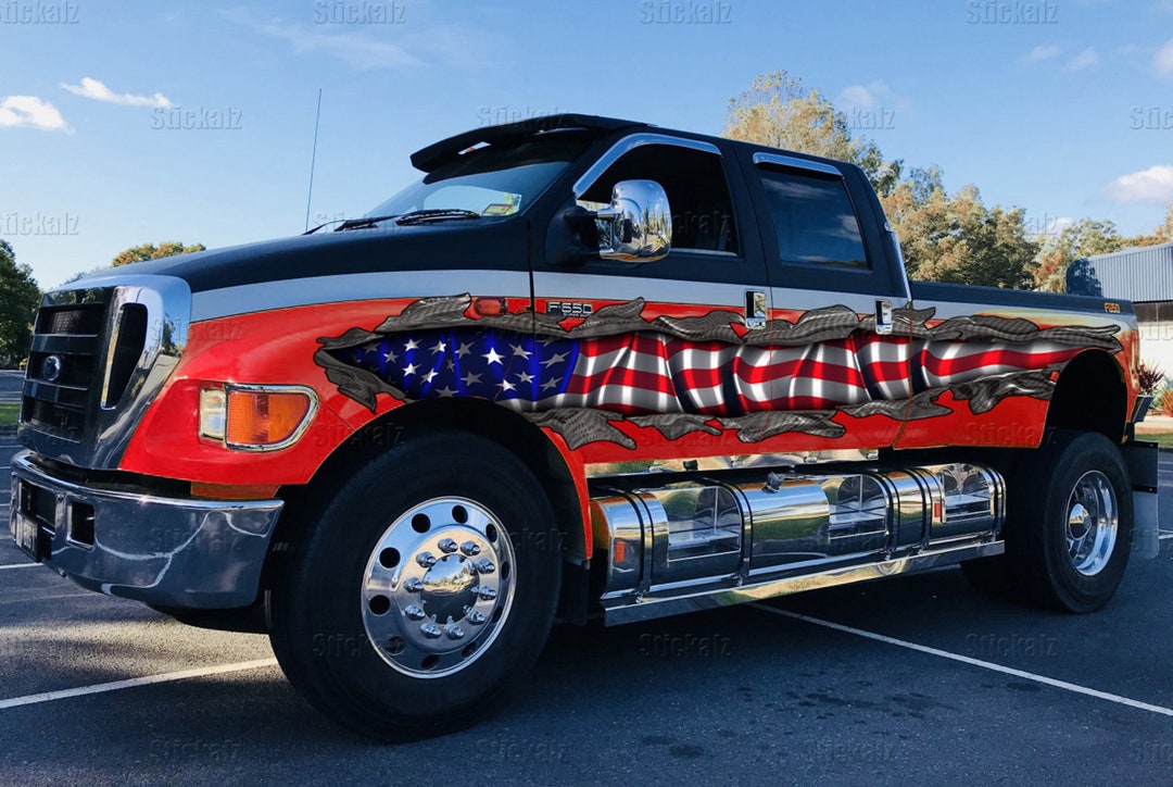 US Pride Car Vinyl Decal, US Flag Car Graphics, American Flag Car Wrap ...