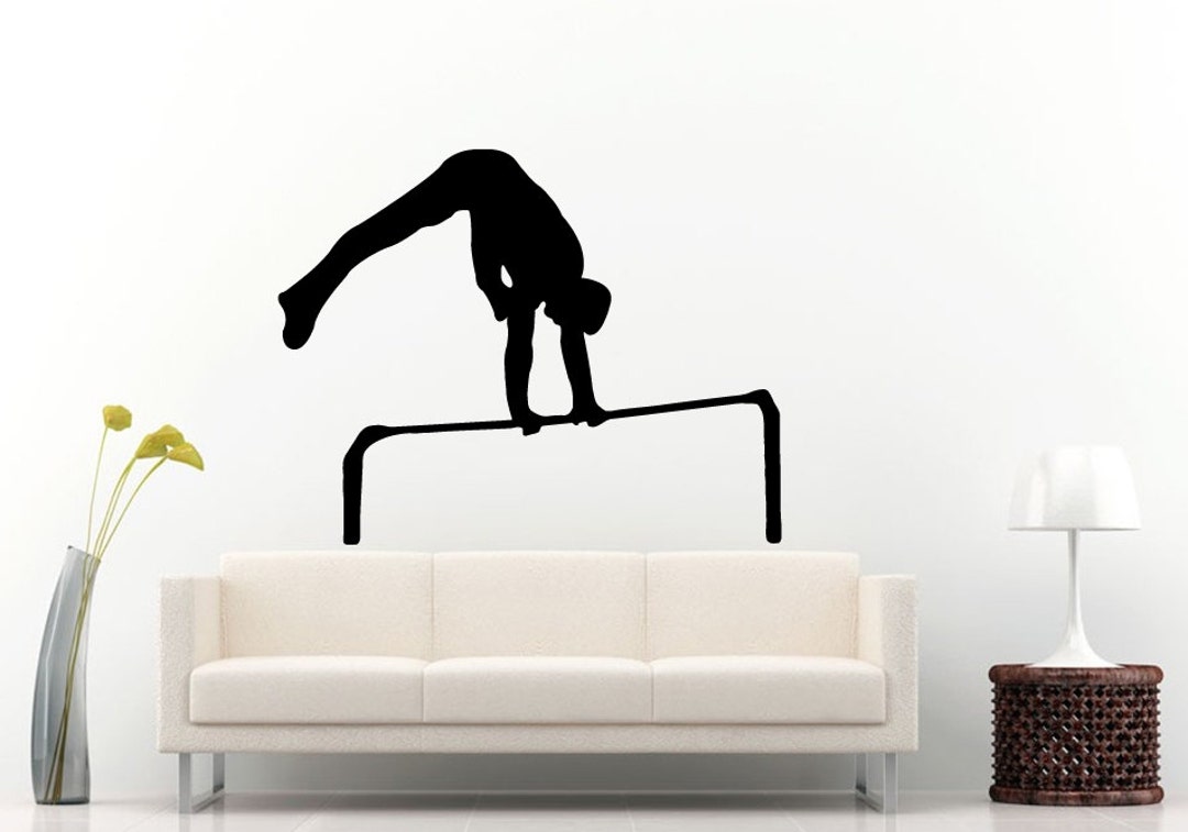 Aerobics Rhythmic Gymnastics Gymnast Man Male Wall Decal Vinyl Sticker ...