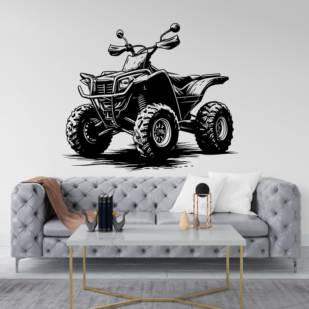 ATV Rider Wall Decal, Quad Wall Decor 4x4 Wheeler Offroad Bedroom Dirt ...