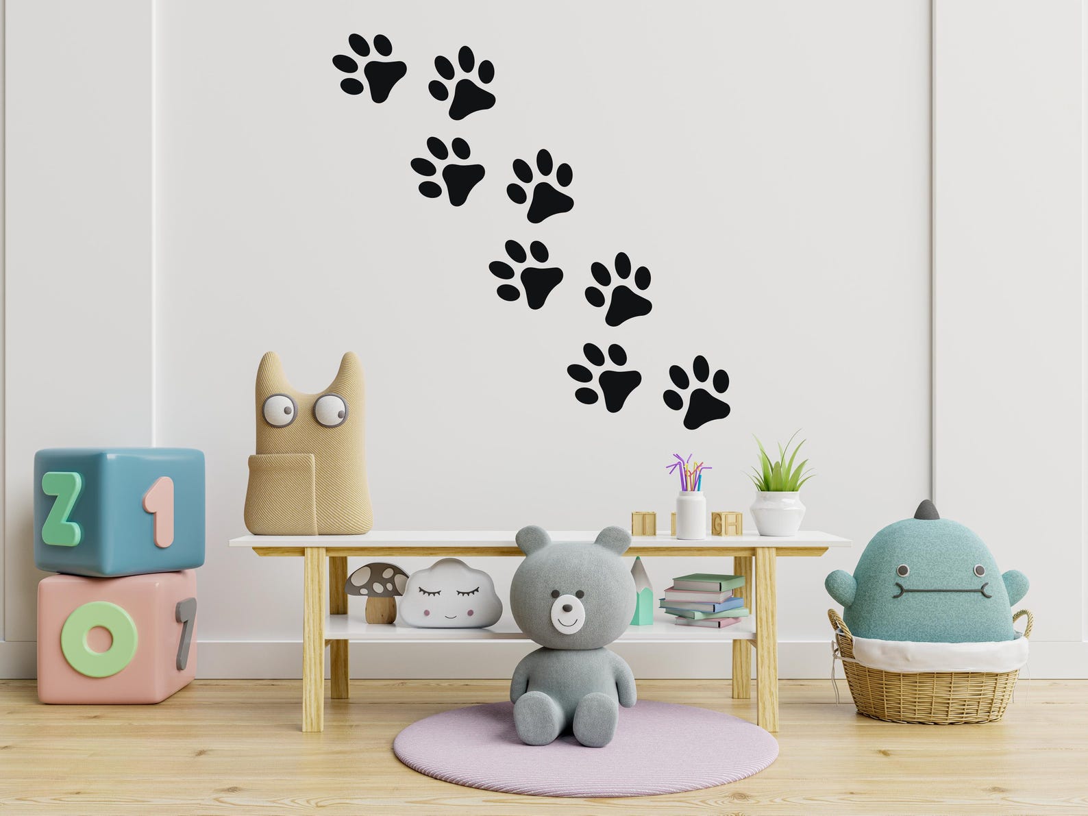 Dog Paw Print Wall Decal - Pet Lover's Wall Decor, Vinyl Sticker for ...