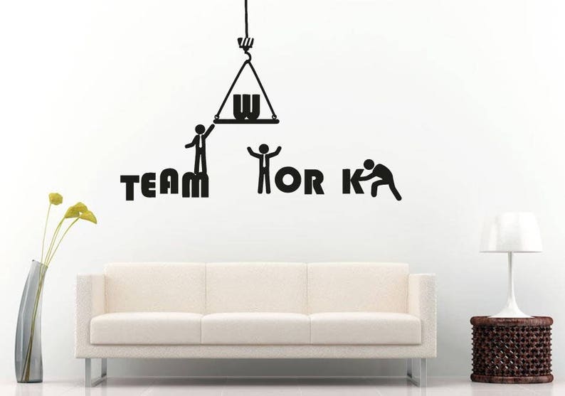 Teamwork Team Building People Holding Sign Office Space Work | Etsy