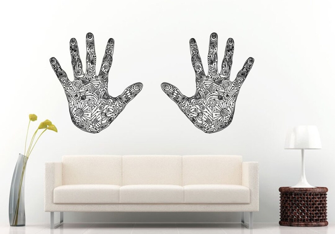 Abstract Cool Unique Human People Hands Wall Decal Vinyl Sticker Mural ...