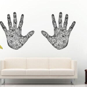 Abstract Cool Unique Human People Hands Wall Decal Vinyl Sticker Mural ...