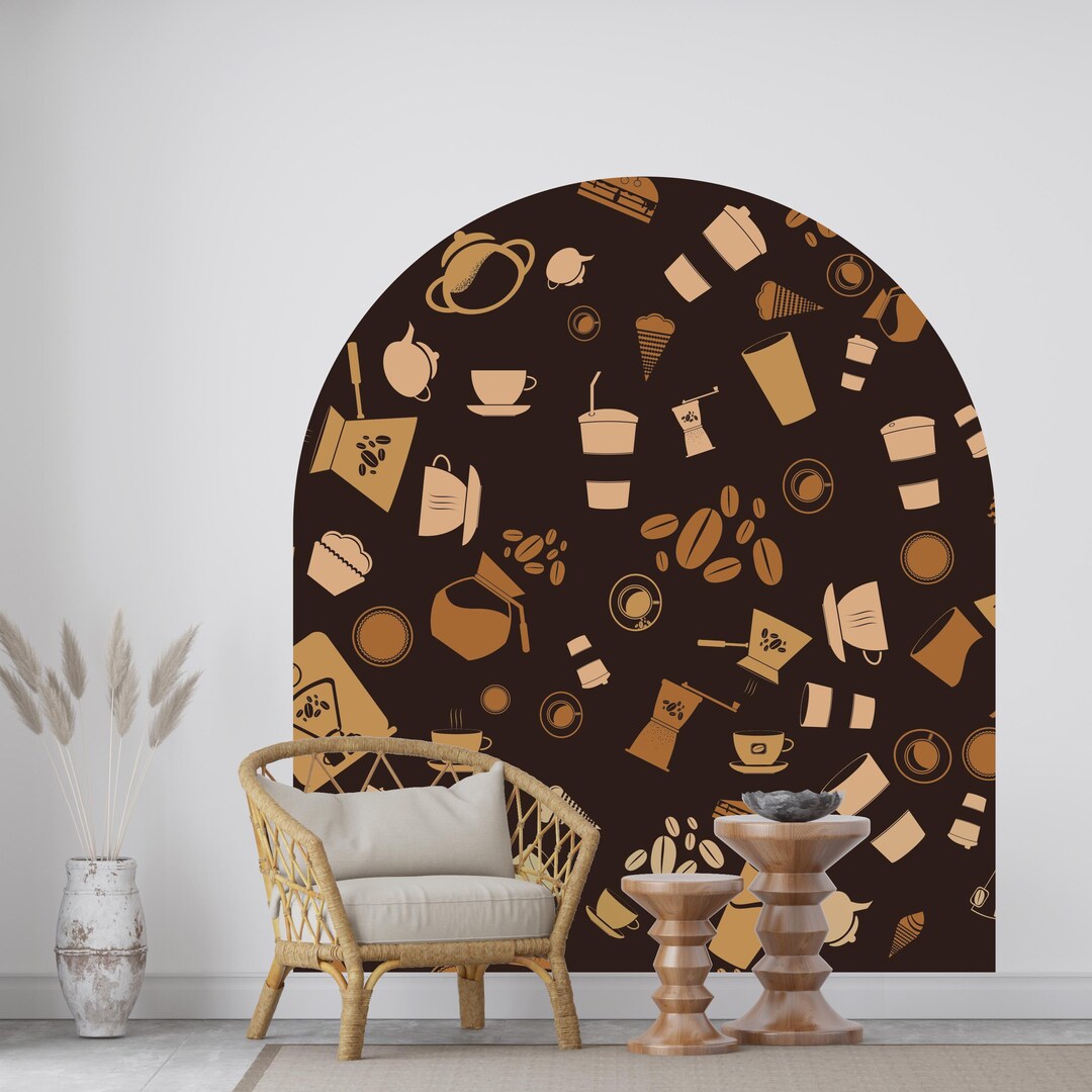 Coffee Vinyl Sticker Decal, Arch Wall Decal Coffee Stickers, Coffee ...