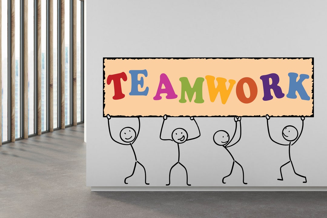 Teamwork Office Wall Decal Idea Teamwork Business Worker Inspire Office ...
