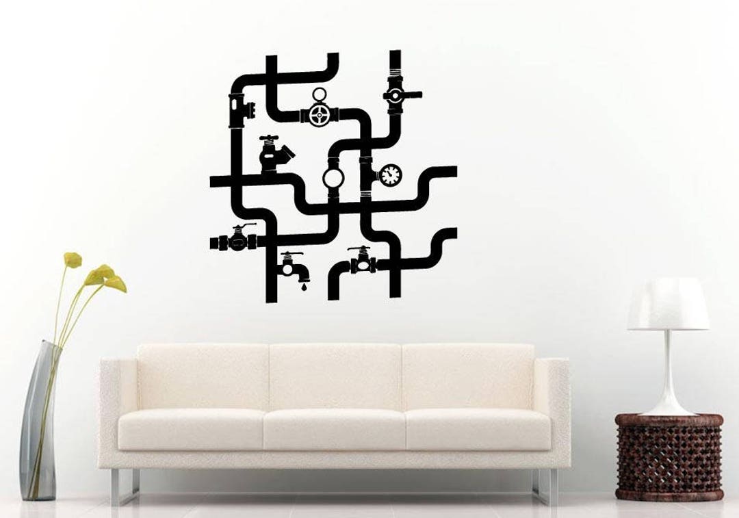 Water Pipes Plumbing Underground Construction Room Wall Sticker Decal ...