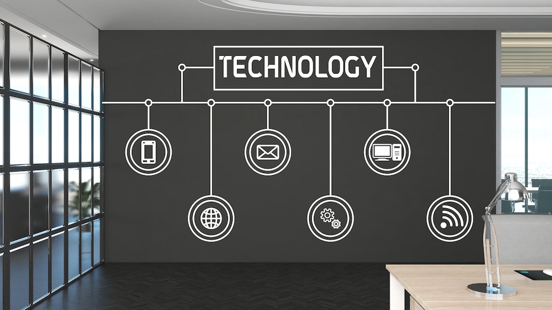 Technology Vinyl Wall Art Decal, Circuit Board Wall Decal, Office Wall ...