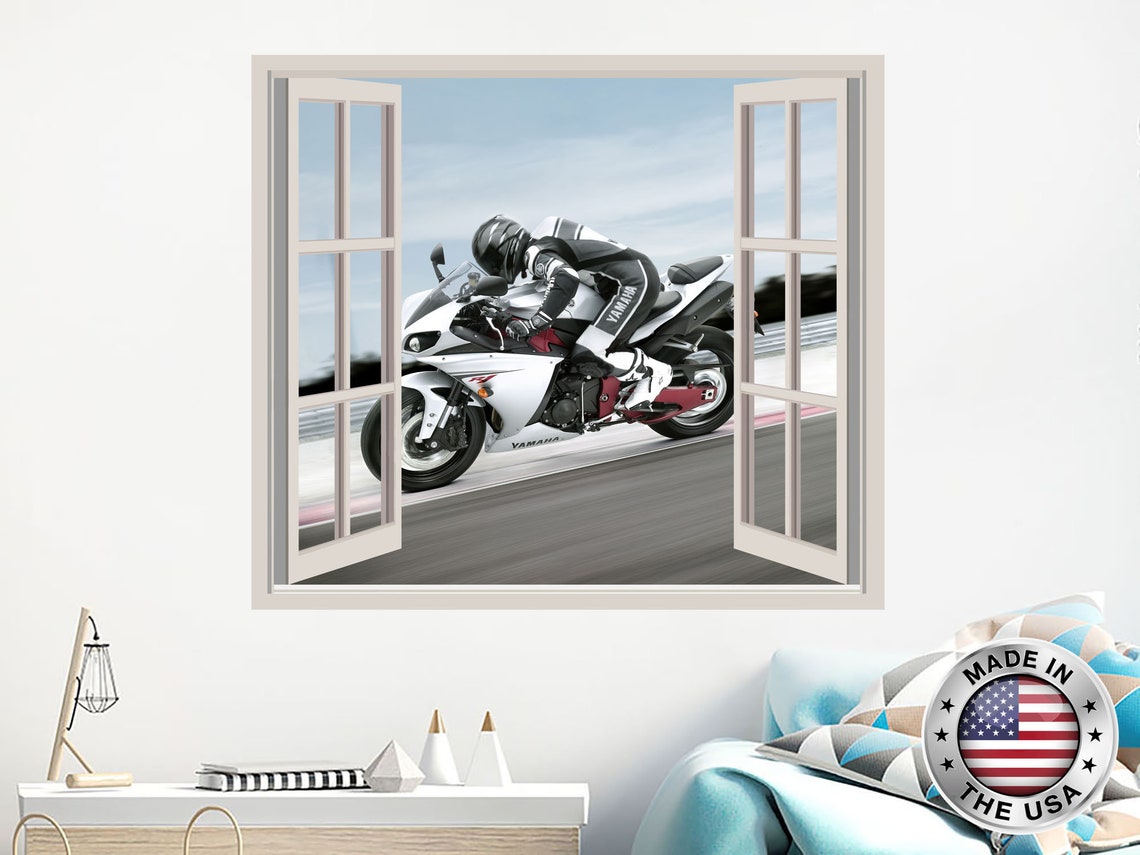 Motorcyclist Wall Decal. Motorcross Vinyl Sticker. Extreme | Etsy