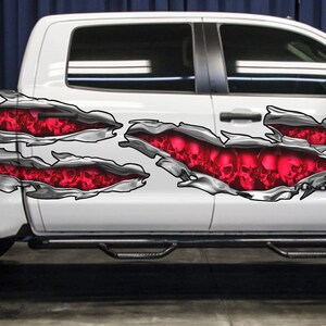 Skulls Truck Ripped Metal Graphics, Skulls Truck Wrap, Skull Truck Side ...