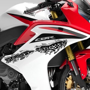 Ripped Metal Checkered Flag Bike Sticker, Ripped Metal Racing Flag Bike ...