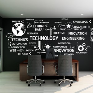 Technology Vinyl Wall Art Decal, Circuit Board Wall Decal, Office Wall ...