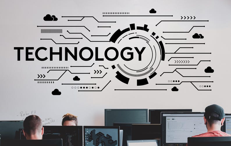 Technology Vinyl Wall Art Decal, Circuit Board Wall Decal, Office Wall ...
