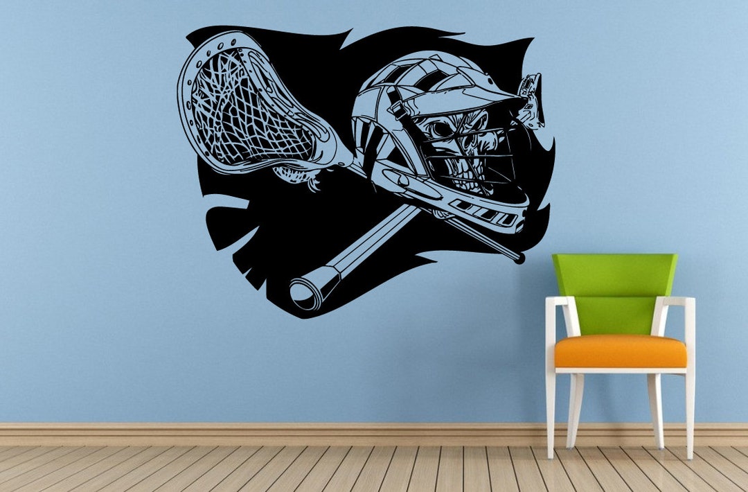 Lacrosse Sticks Cross Helmet Shield Logo Flag Sign Outdoor Sports Games ...