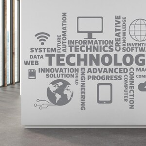 Technology Vinyl Wall Art Decal, Circuit Board Wall Decal, Office Wall ...