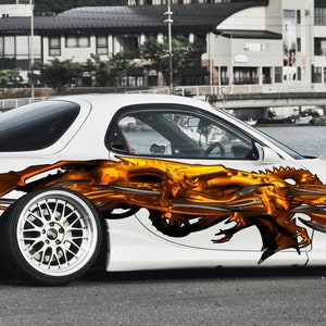 Golden Dragon Car Wrap, Tribal Dragon Car Decal, Tribal Dragon Car ...