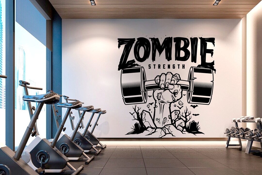 Zombie Gym Wall Decor Fitness Wall Art Zombie Gym Wall Decals Crossfit ...
