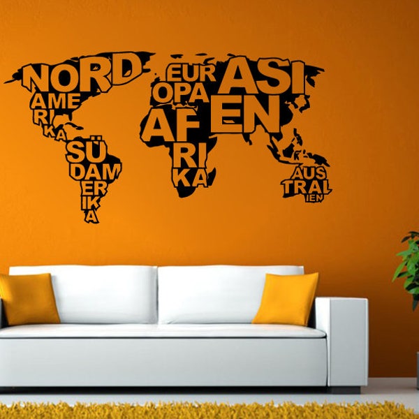 Vinyl Sticker World Map With Country Names - Etsy