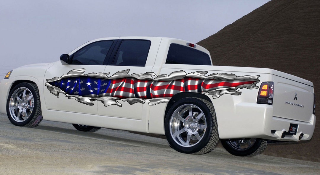 US Flag Car Vinyl Decal, US Pride Car Graphics, American Flag Car Wrap ...
