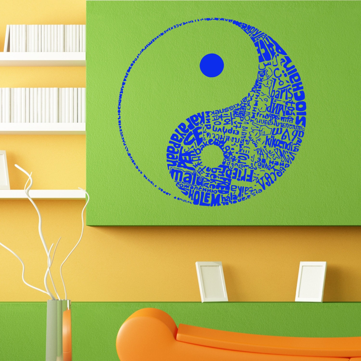 Cool All Language Peace Love Sign Typography Wall Sticker Vinyl Mural ...