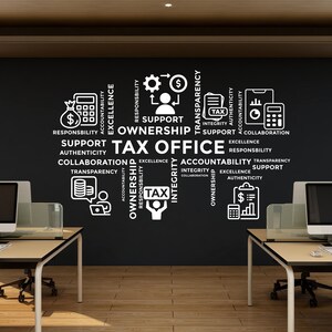 Tax Wall Decor Office Wall Decal Idea Teamwork Business Worker Inspire ...