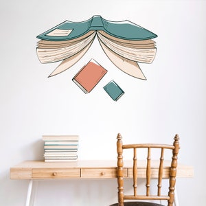 Library Vinyl Wall Art Decals, Books Wall Decor, Library Wall Decal ...
