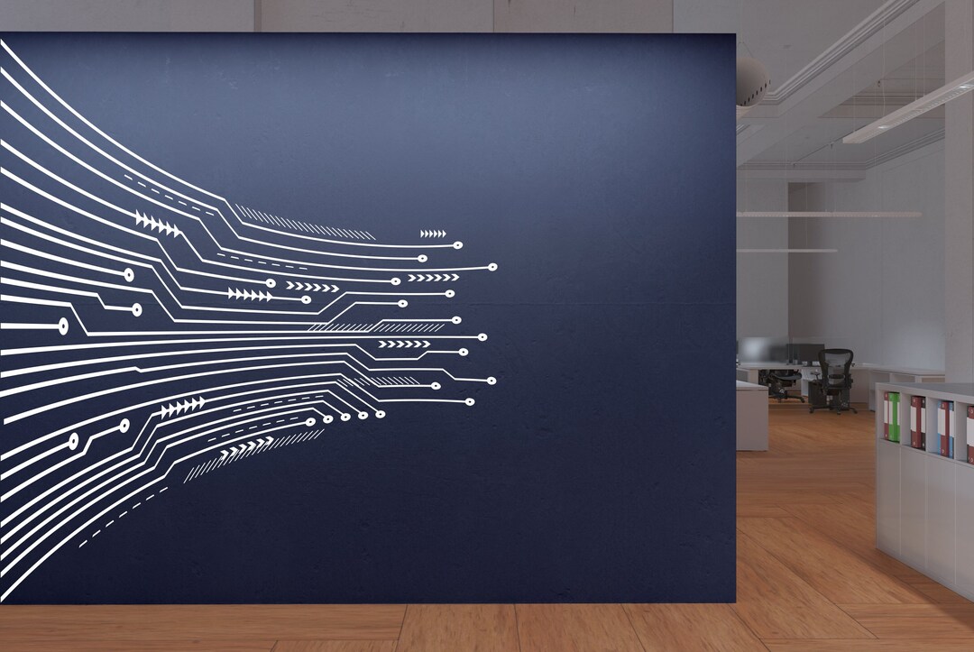 Circuit Board Wall Decal, Technology Vinyl Wall Art Decals, Company ...