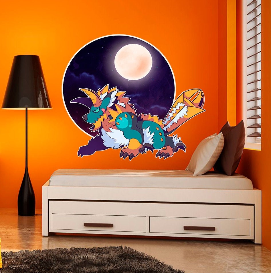 Anime Dragon Decal, Anime Dragon Sticker, Anime Dragon Wall Decor ...